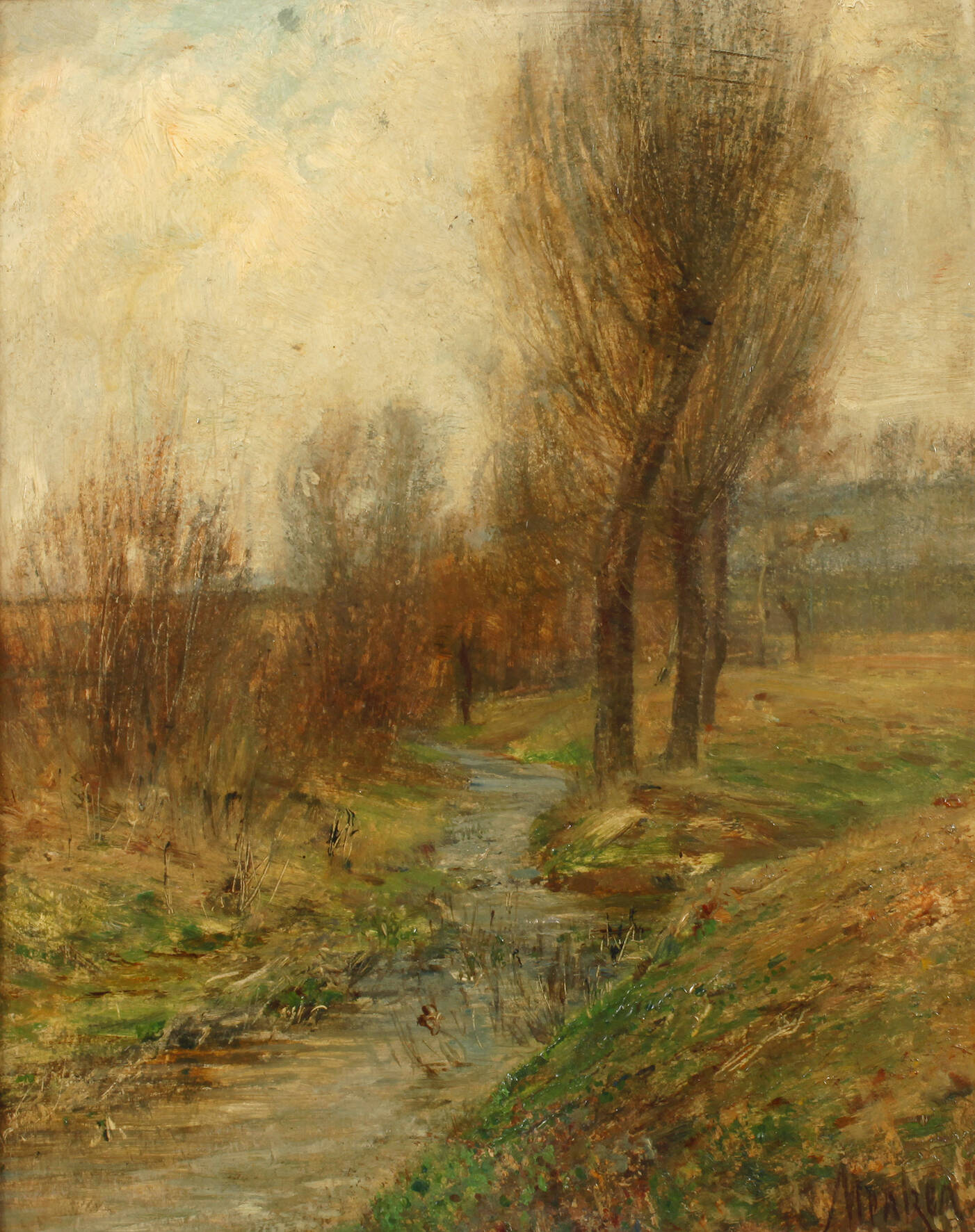 Prof. Max Merker, Am Bachlauf - auctions & price archive